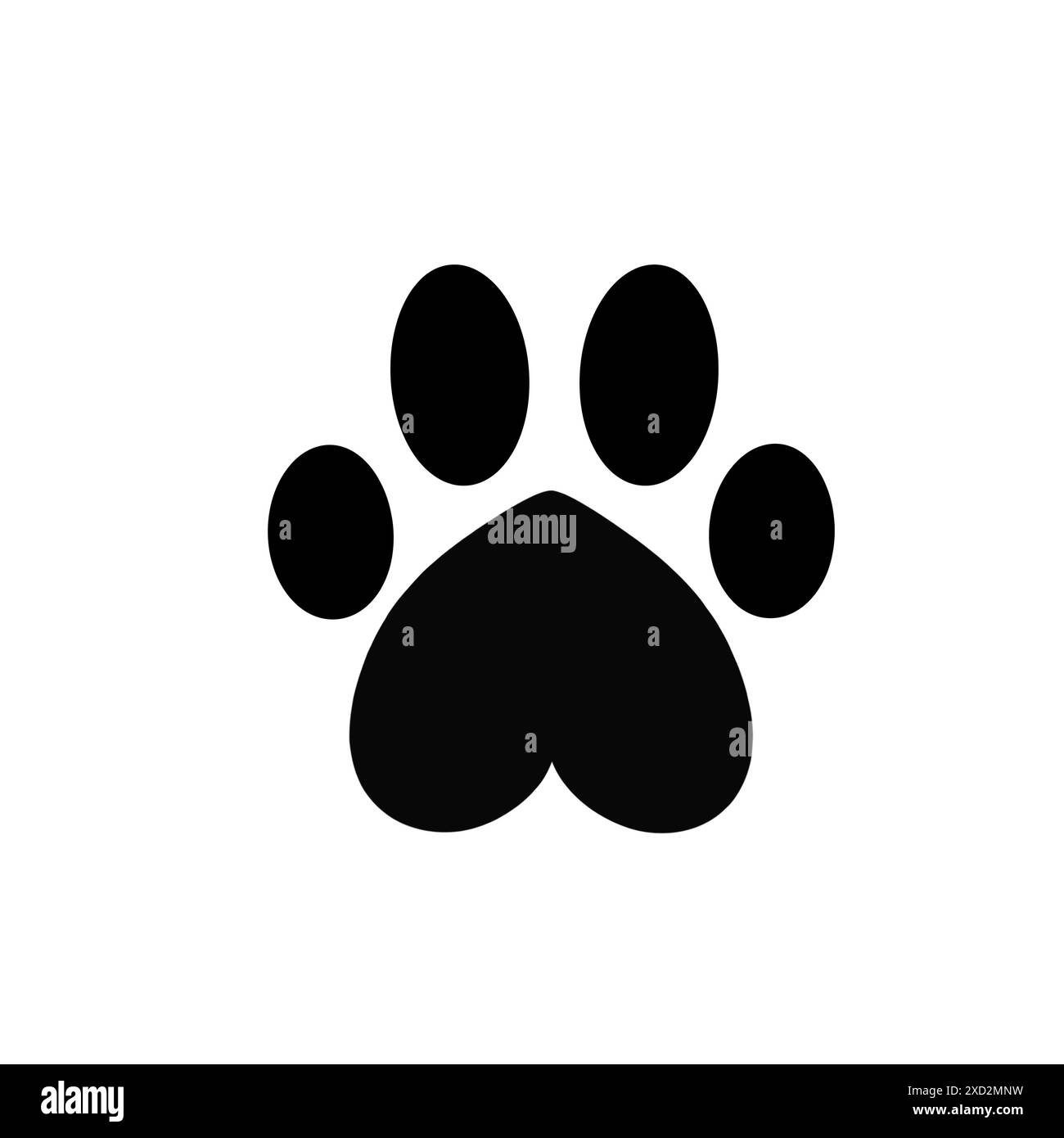 Paw print heart love concept abstract icon symbol logo sign design ...