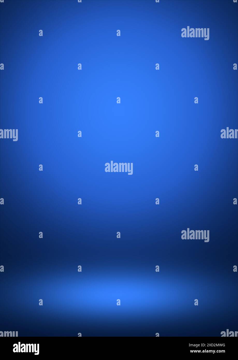 Abstract blue studio workshop background, template of room interior ...