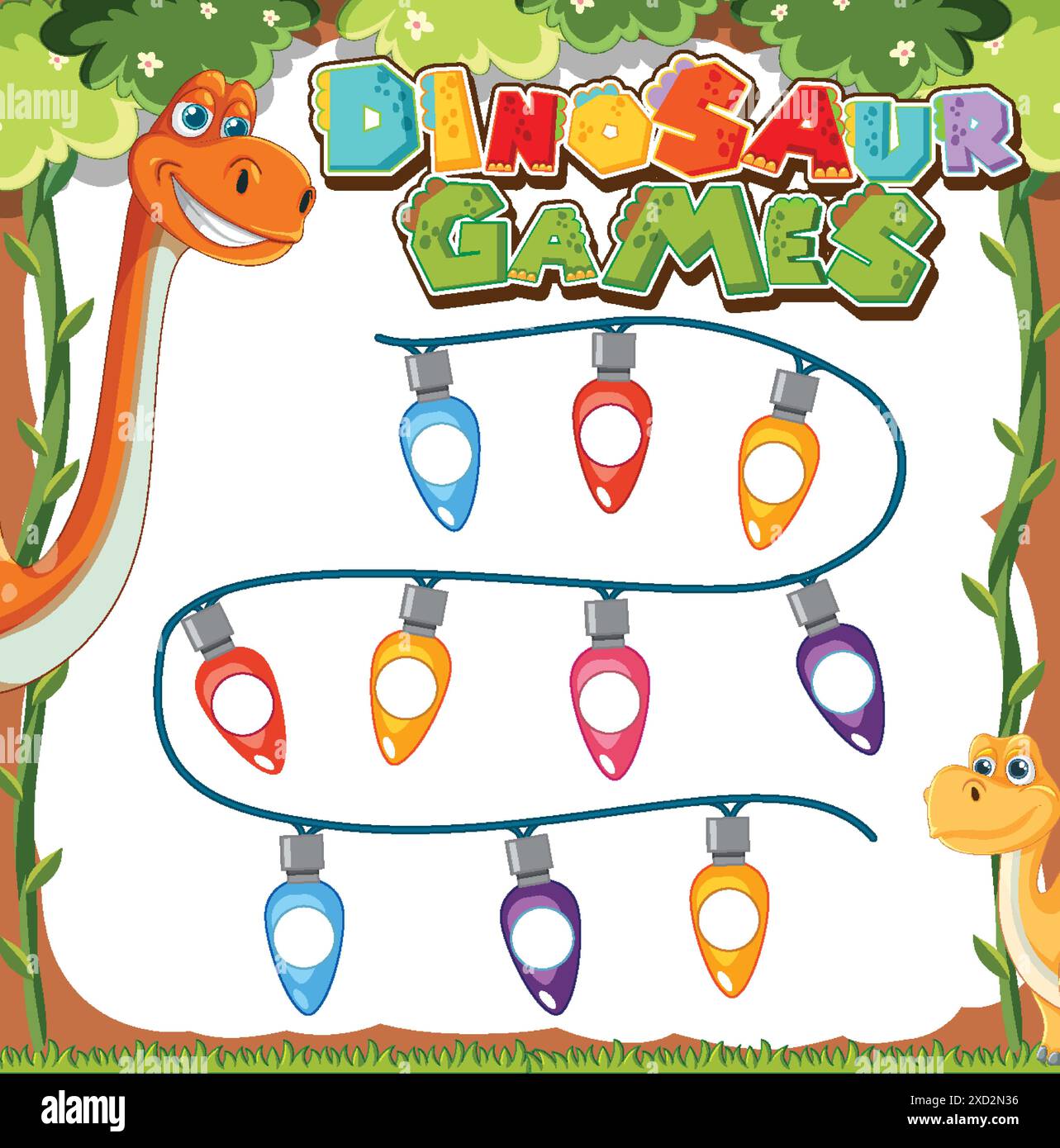 Colorful dinosaur-themed game for children Stock Vector Image & Art - Alamy