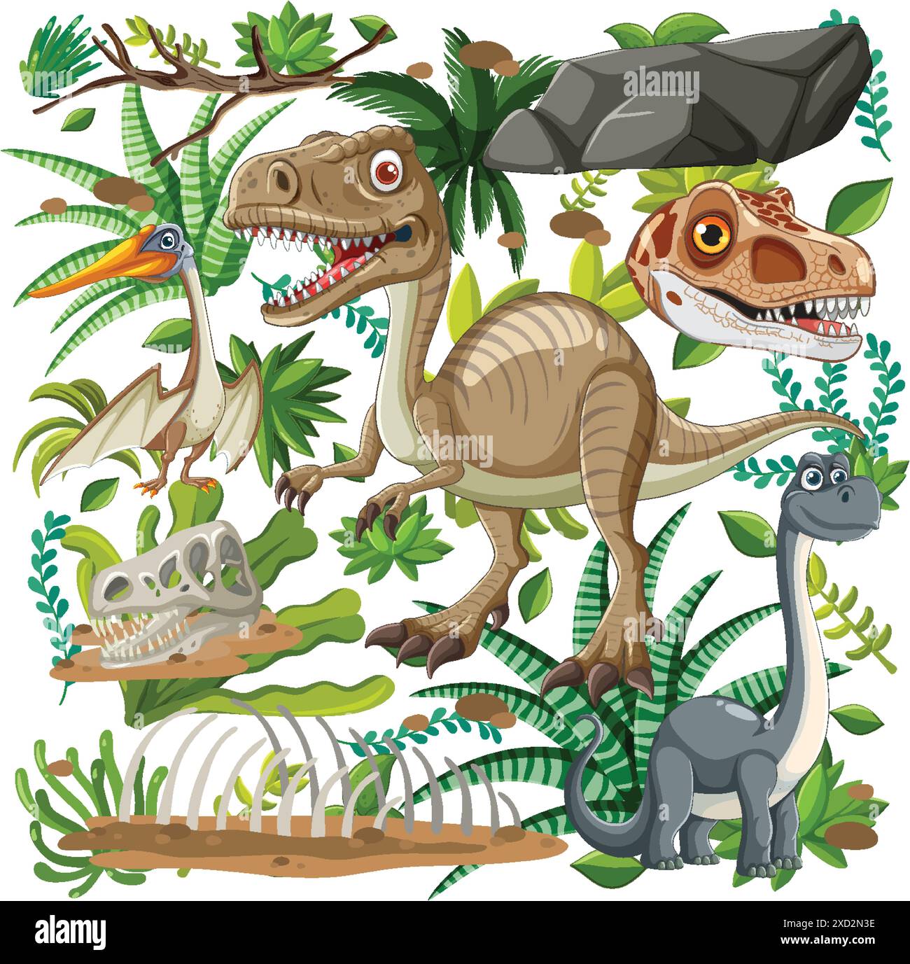 Dinosaurs carnivores art Stock Vector Images - Alamy