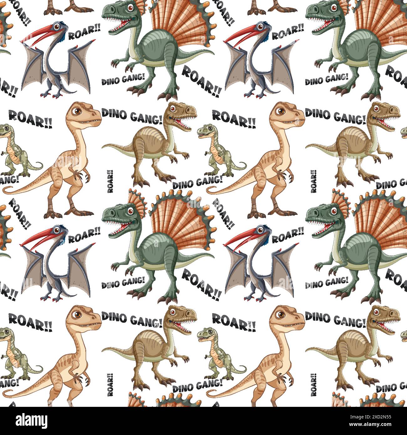 Colorful dinosaurs with fun text elements Stock Vector Image & Art - Alamy