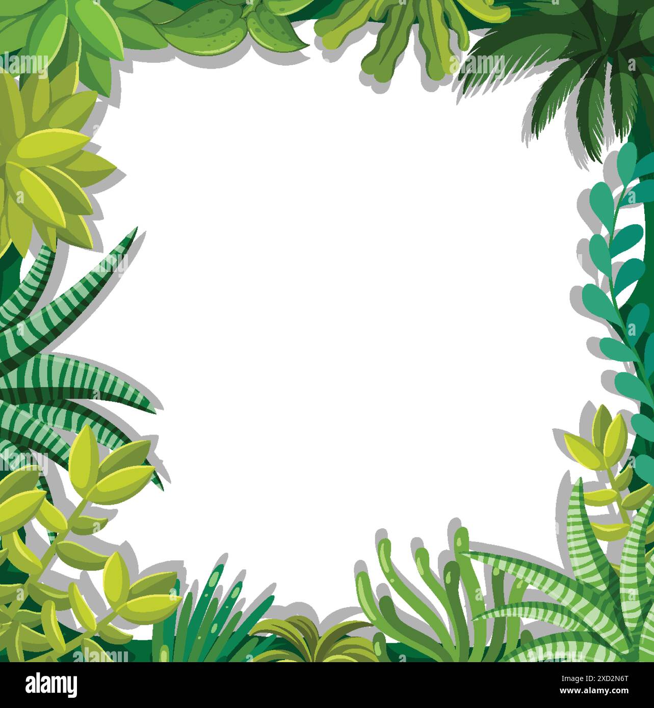 Lush green leaves forming a square border Stock Vector Image & Art - Alamy