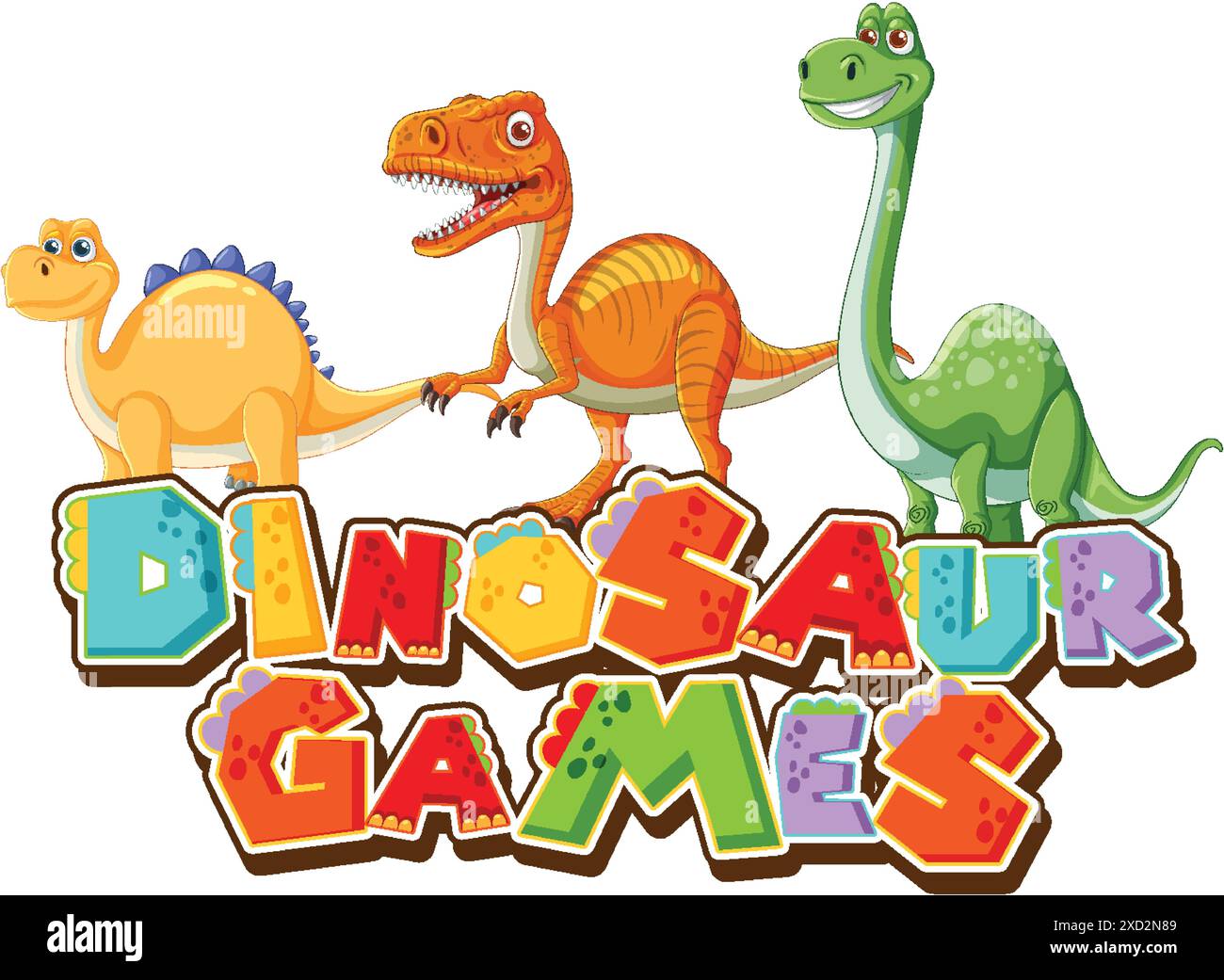 Colorful dinosaurs with playful text design Stock Vector Image & Art ...