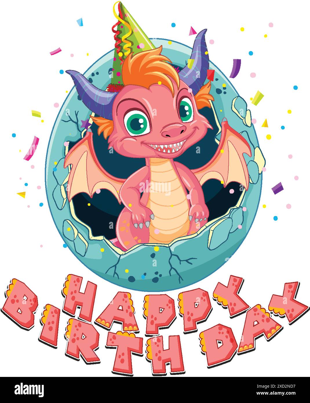 Cute dragon hatching from an egg Stock Vector Image & Art - Alamy