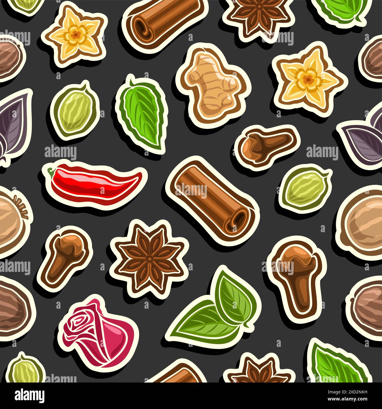 Indian spices print Stock Vector Images - Alamy