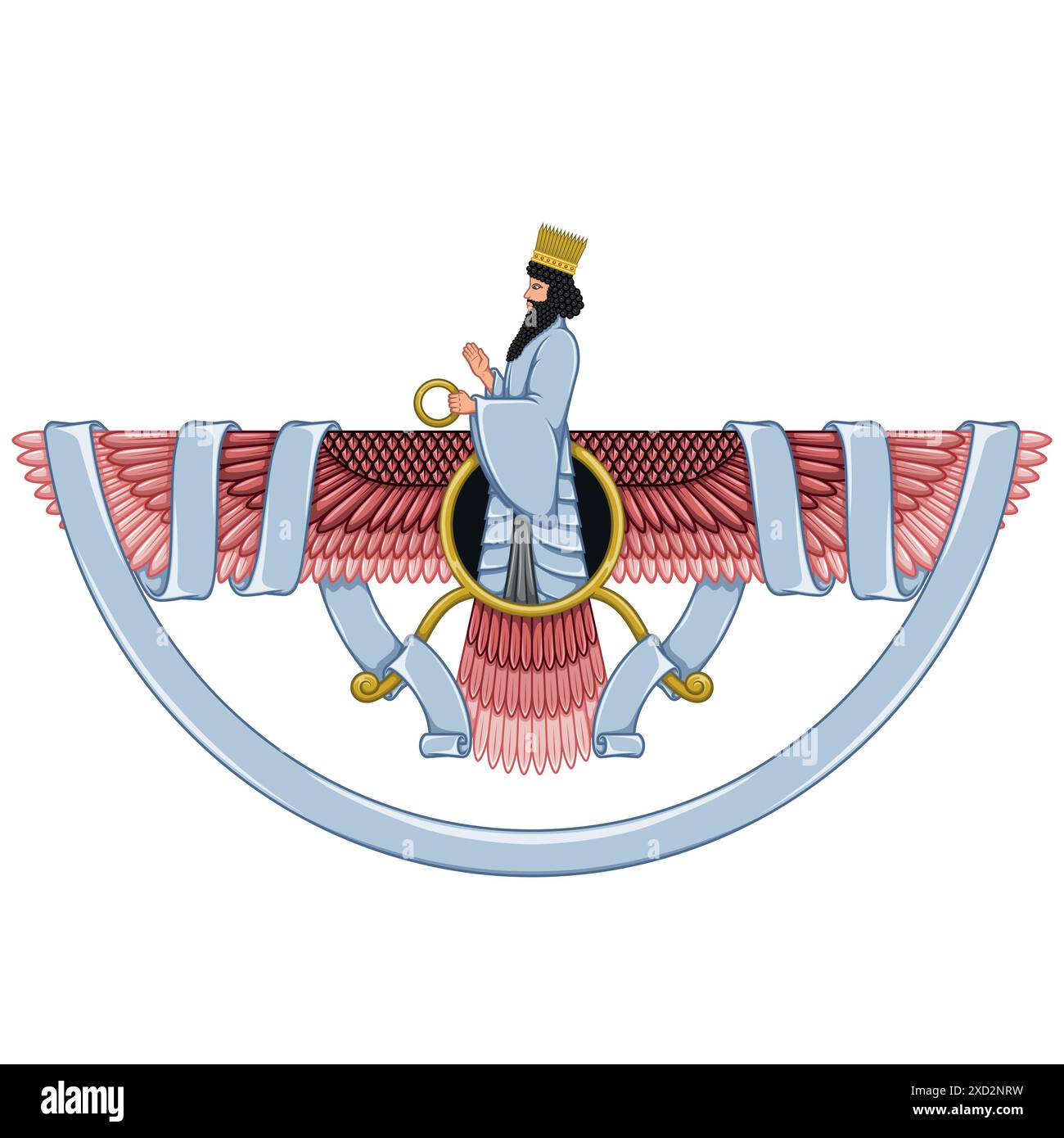 Vector design of Faravahar symbol, symbol of Zoroastrian religion ...