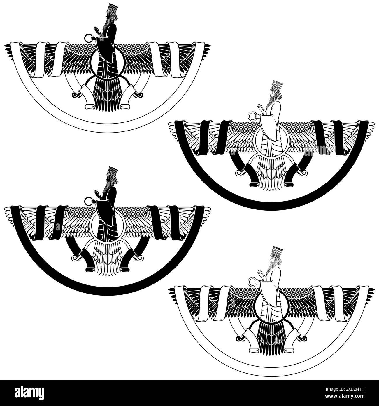 Vector design of Faravahar symbol, symbol of Zoroastrian religion ...