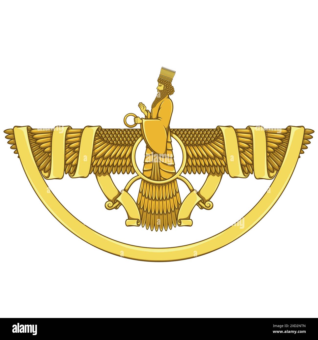 Vector design of Faravahar symbol, symbol of Zoroastrian religion ...