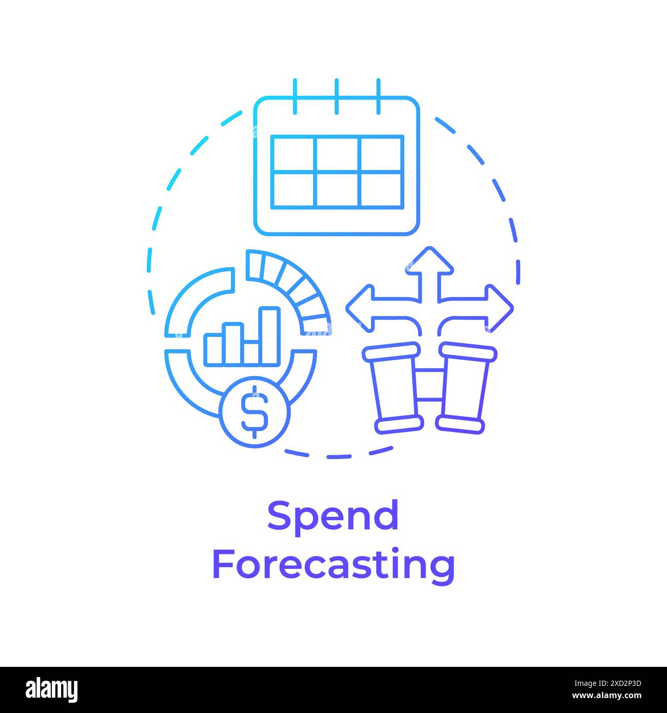 Spend forecasting blue gradient concept icon Stock Vector Image & Art ...
