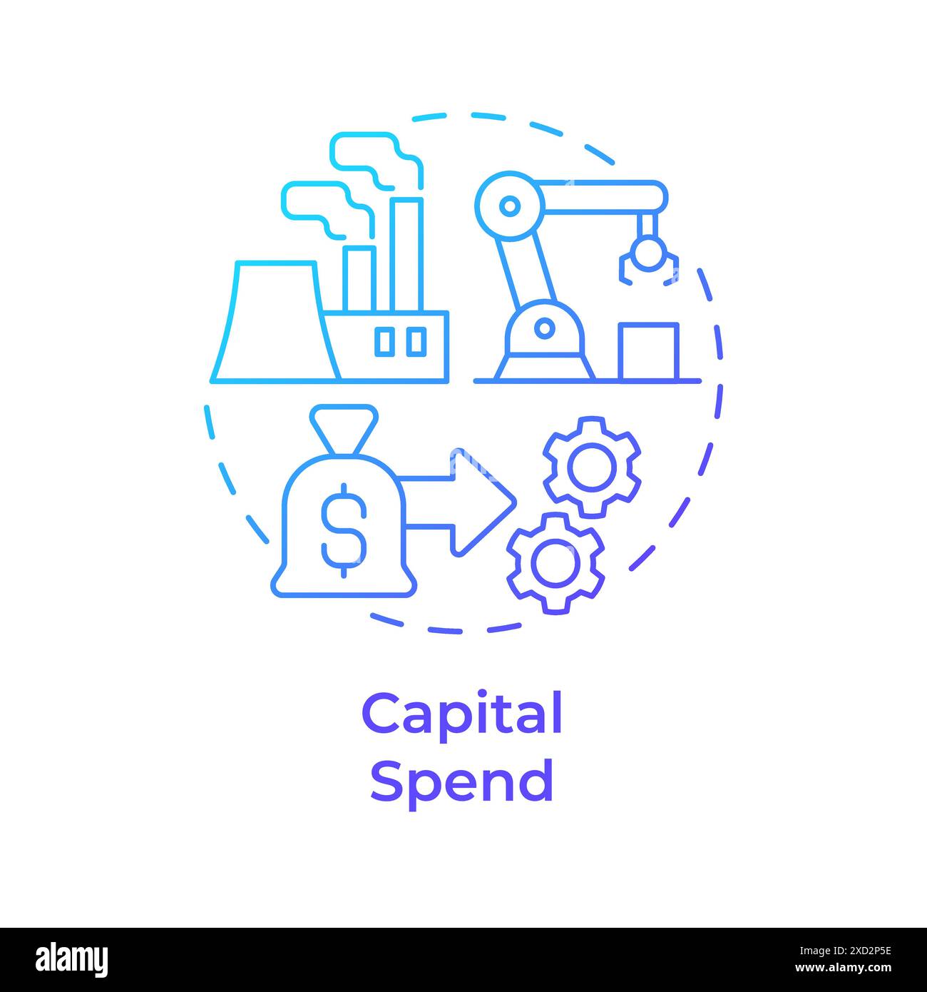 Capital spend blue gradient concept icon Stock Vector Image & Art - Alamy