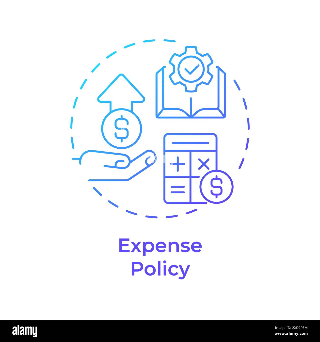 Expense policy blue gradient concept icon Stock Vector Image & Art - Alamy