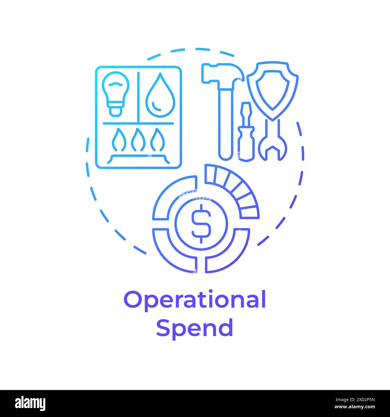 Operational spend blue gradient concept icon Stock Vector Image & Art ...