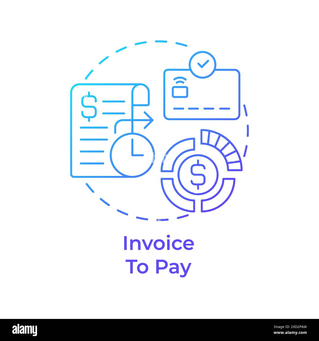 Invoice to pay blue gradient concept icon Stock Vector Image & Art - Alamy