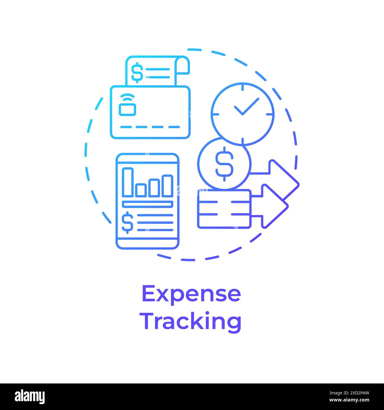 Expense tracking blue gradient concept icon Stock Vector Image & Art ...
