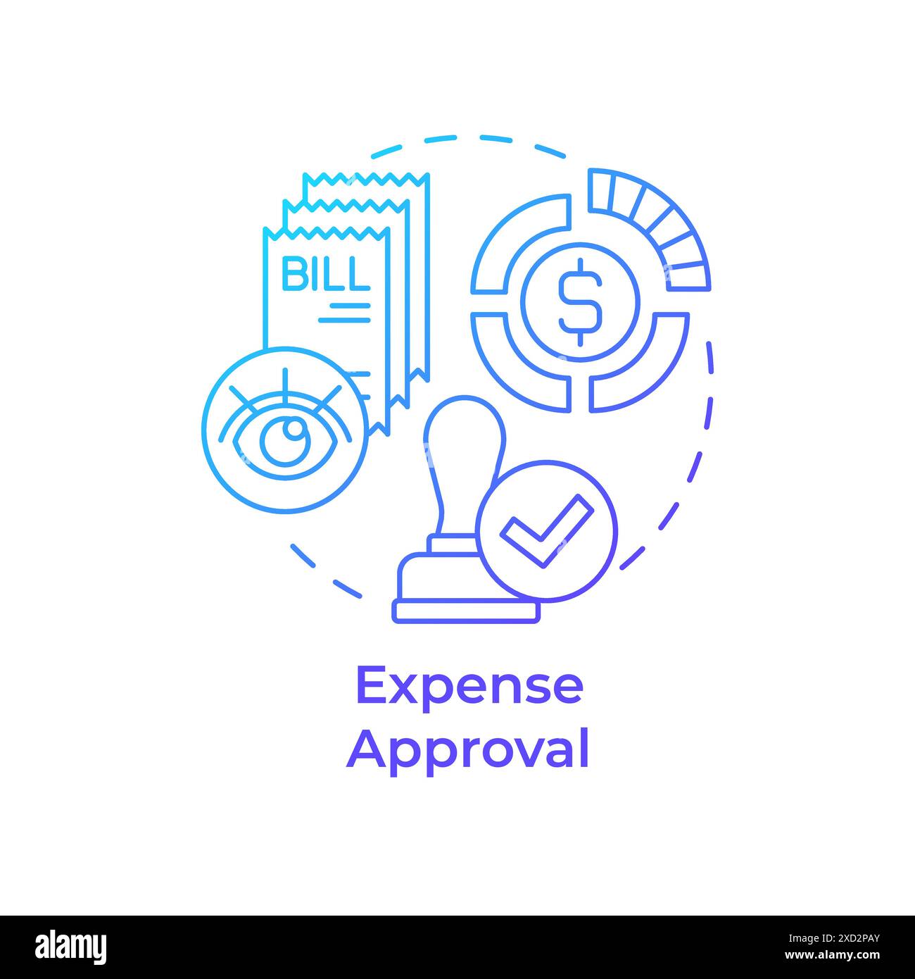 Expense approval blue gradient concept icon Stock Vector Image & Art ...