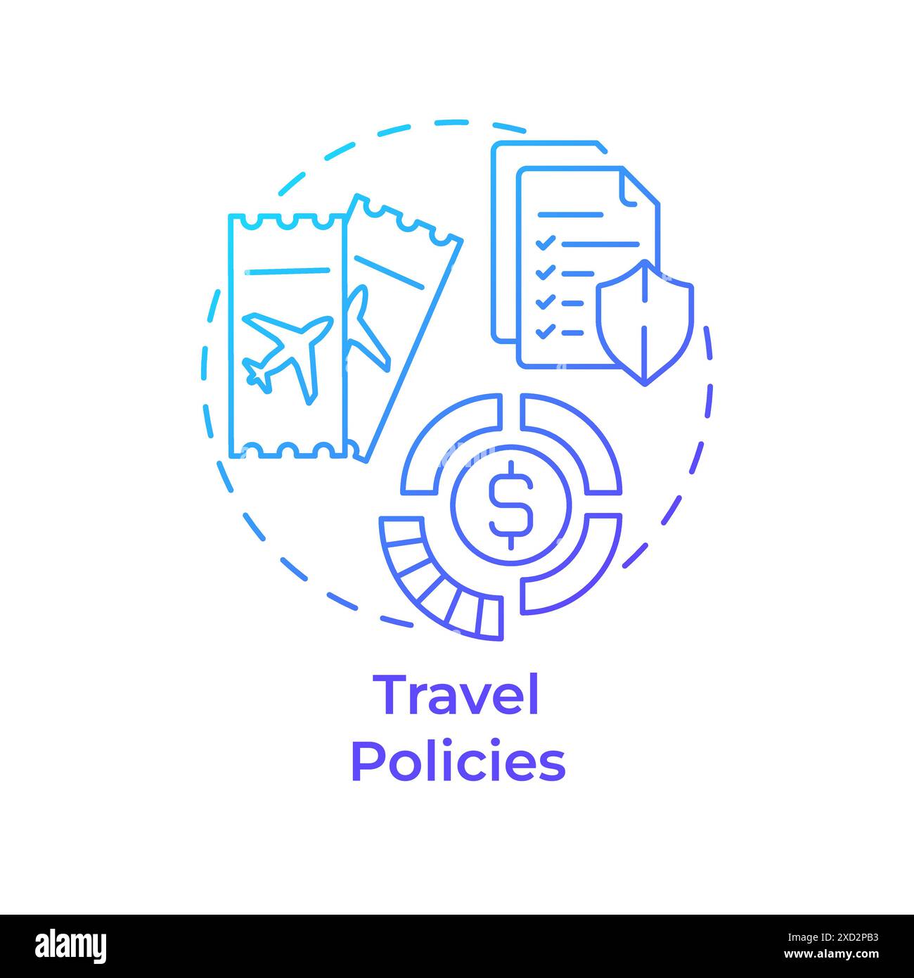 Travel policies blue gradient concept icon Stock Vector Image & Art - Alamy