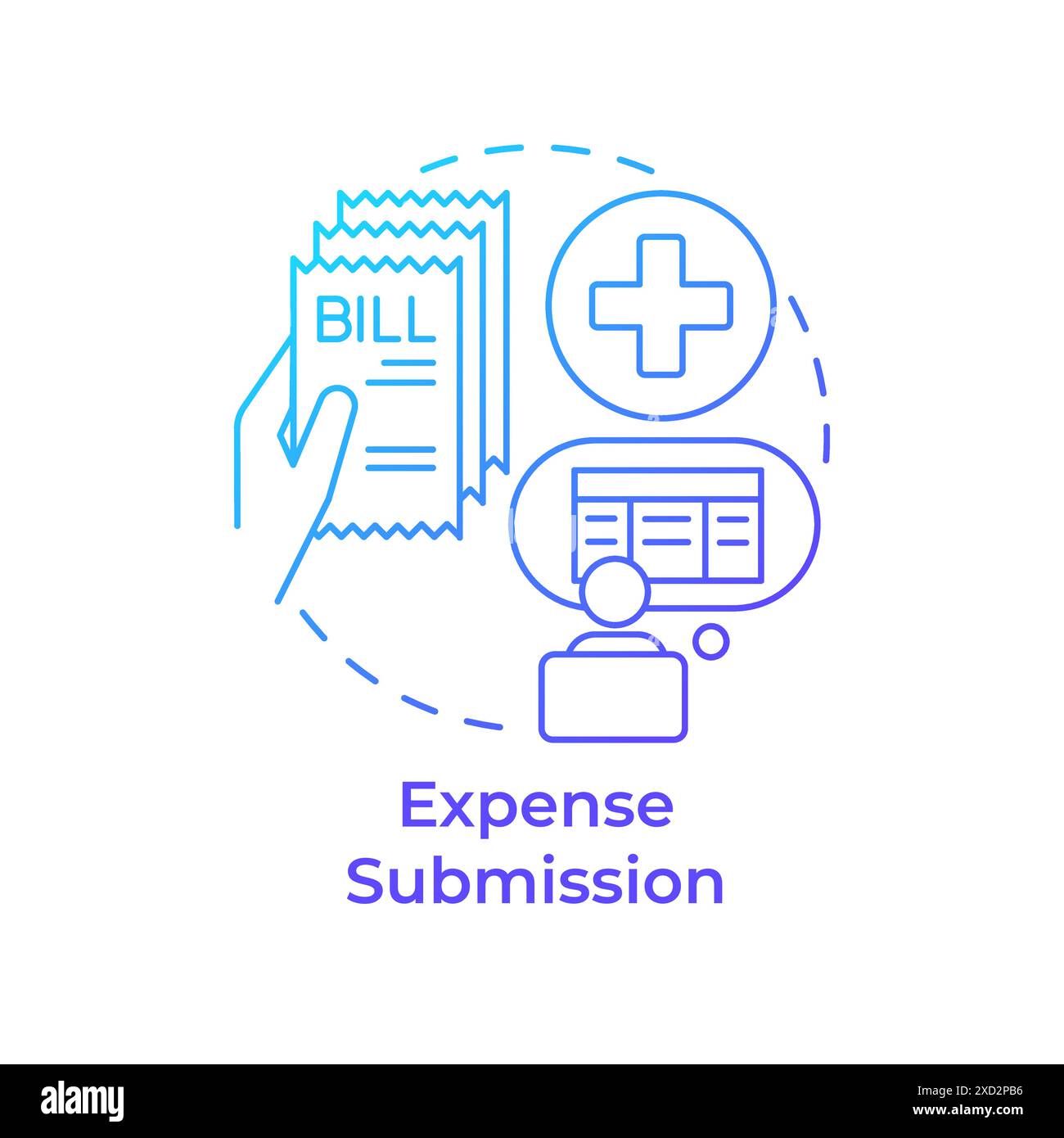Expense submission blue gradient concept icon Stock Vector Image & Art ...