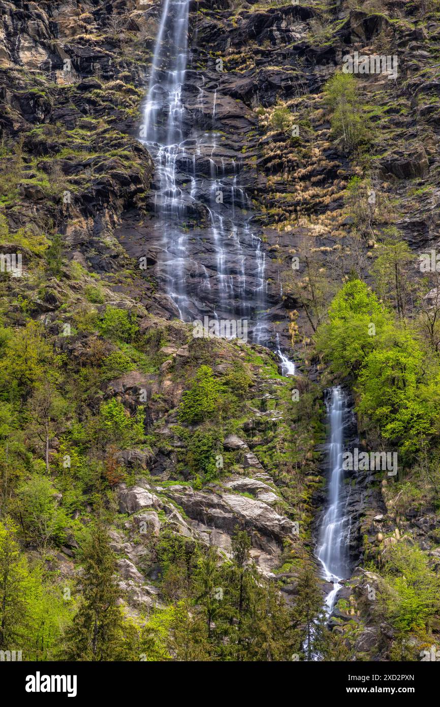 Stulles waterfall in Passeiertal valley, South Tyrol, Italy Stock Photo ...