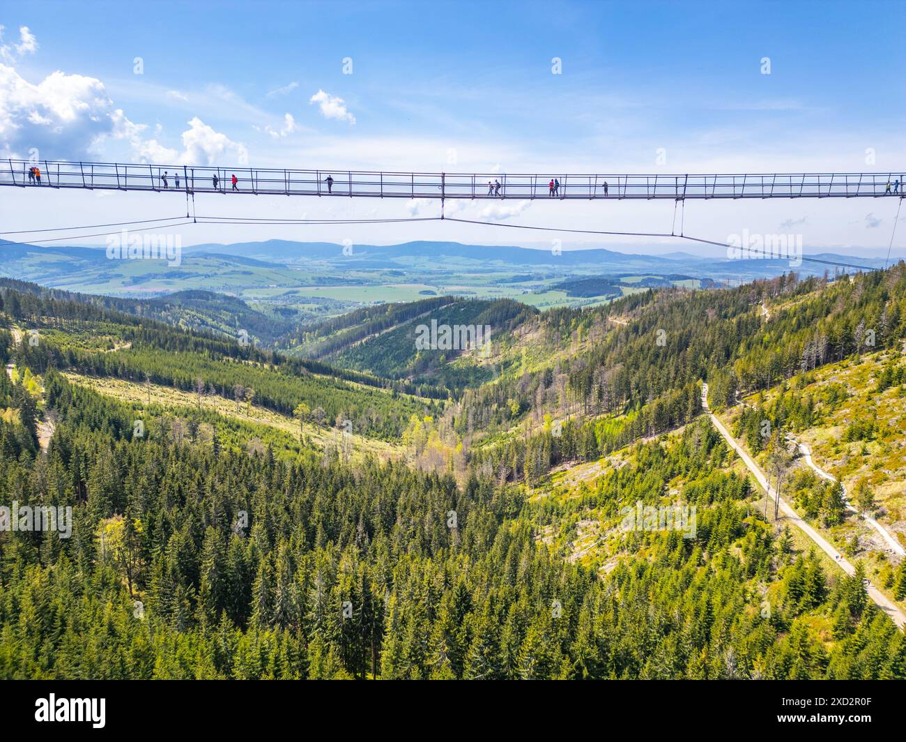 A scenic view of the 721 Sky Bridge in Czechia, showcasing the long ...
