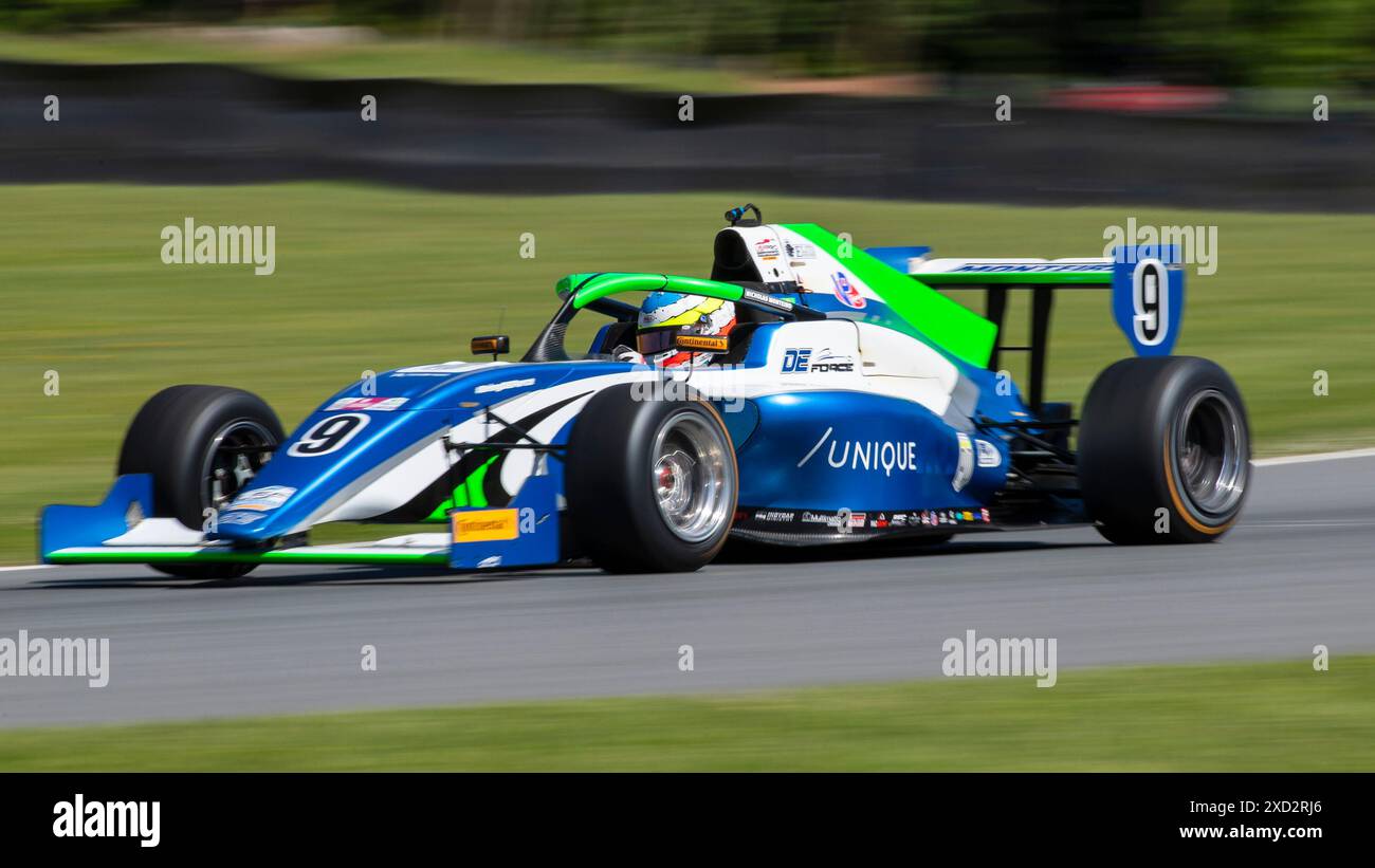June 09, 2024: USF Pro 2000 DEForce Racing car driven by #9 Nicholas ...