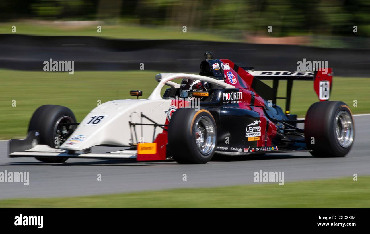 June 09, 2024: USF Pro 2000 VRD Racing car driven by #18 Nicolas ...