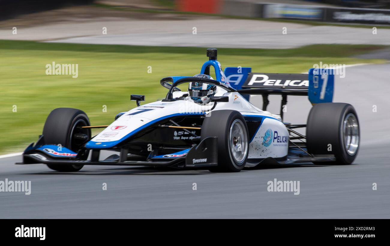 June 09, 2024: INDY NXT HMD Motorsports car driven by #7 Christian ...