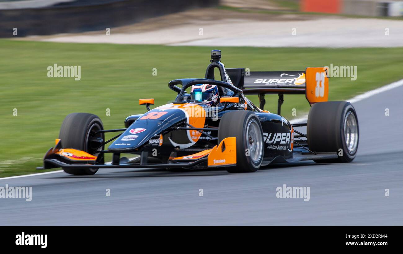 June 09, 2024: INDY NXT HMD Motorsports car driven by #33 Niels Koolen ...