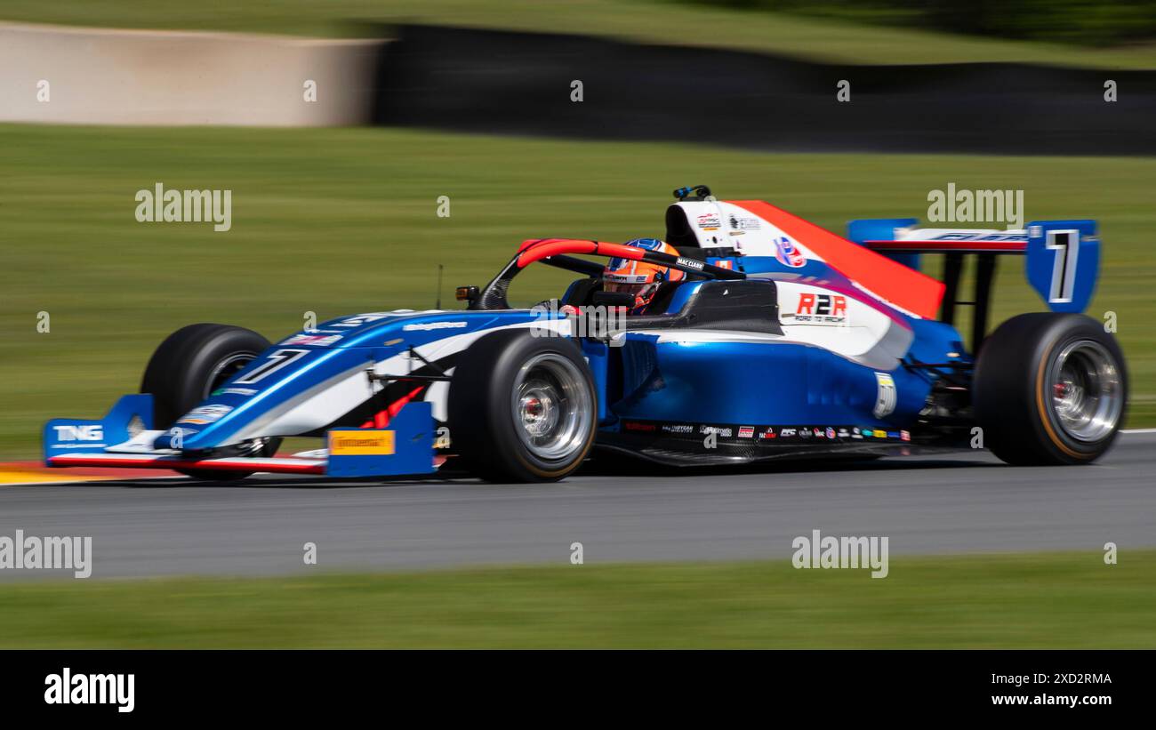 June 09, 2024: USF Pro 2000 DEForce Racing car driven by #7 Mac Clark ...