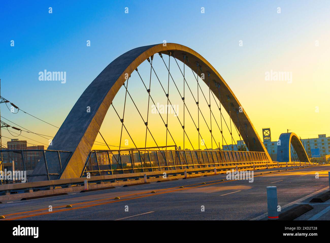 Stunning view of a section of the iconic 6th Street Bridge in Los ...