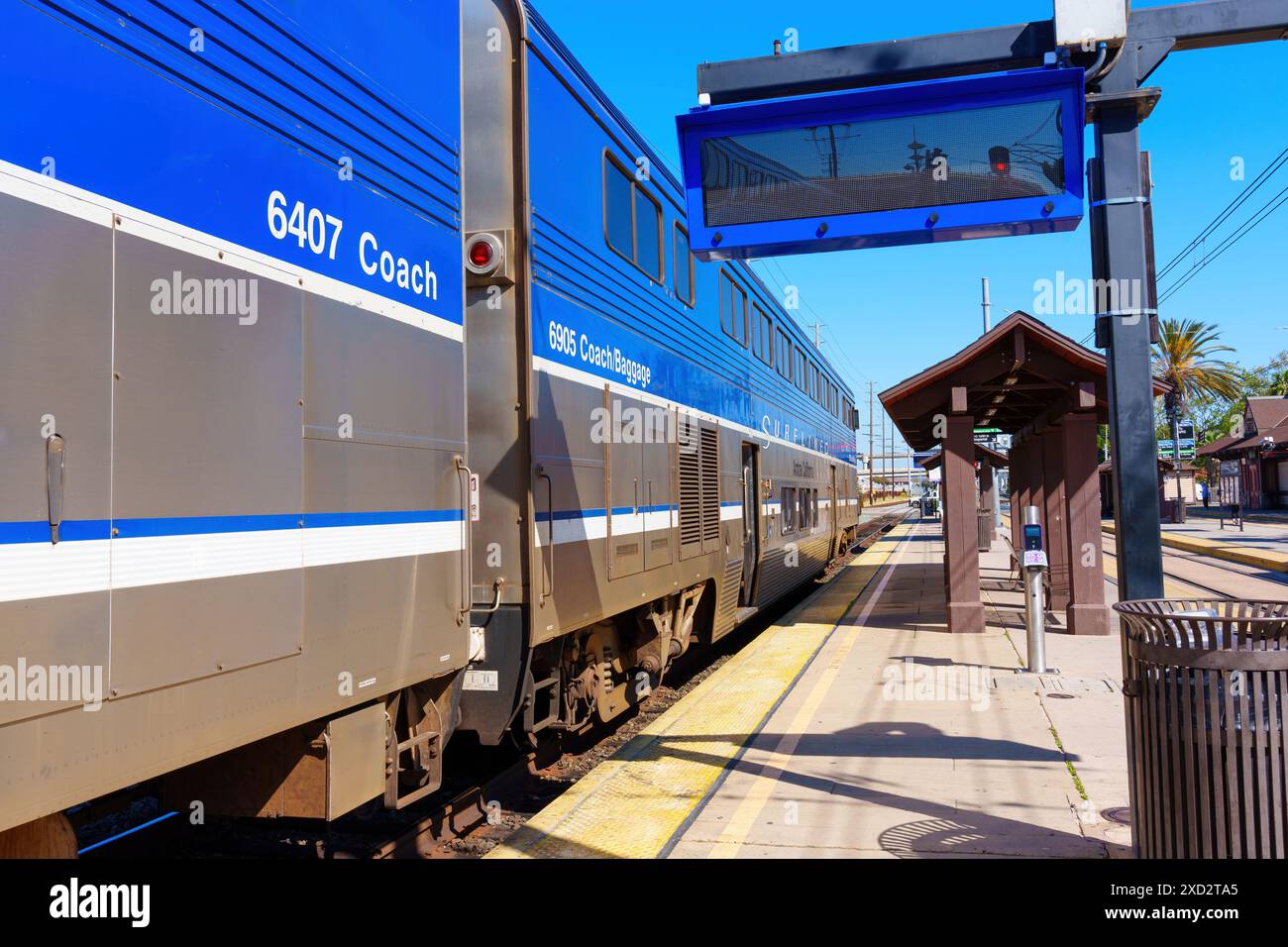 San Diego, California - April 16, 2024: Amtrak California Surfliner ...