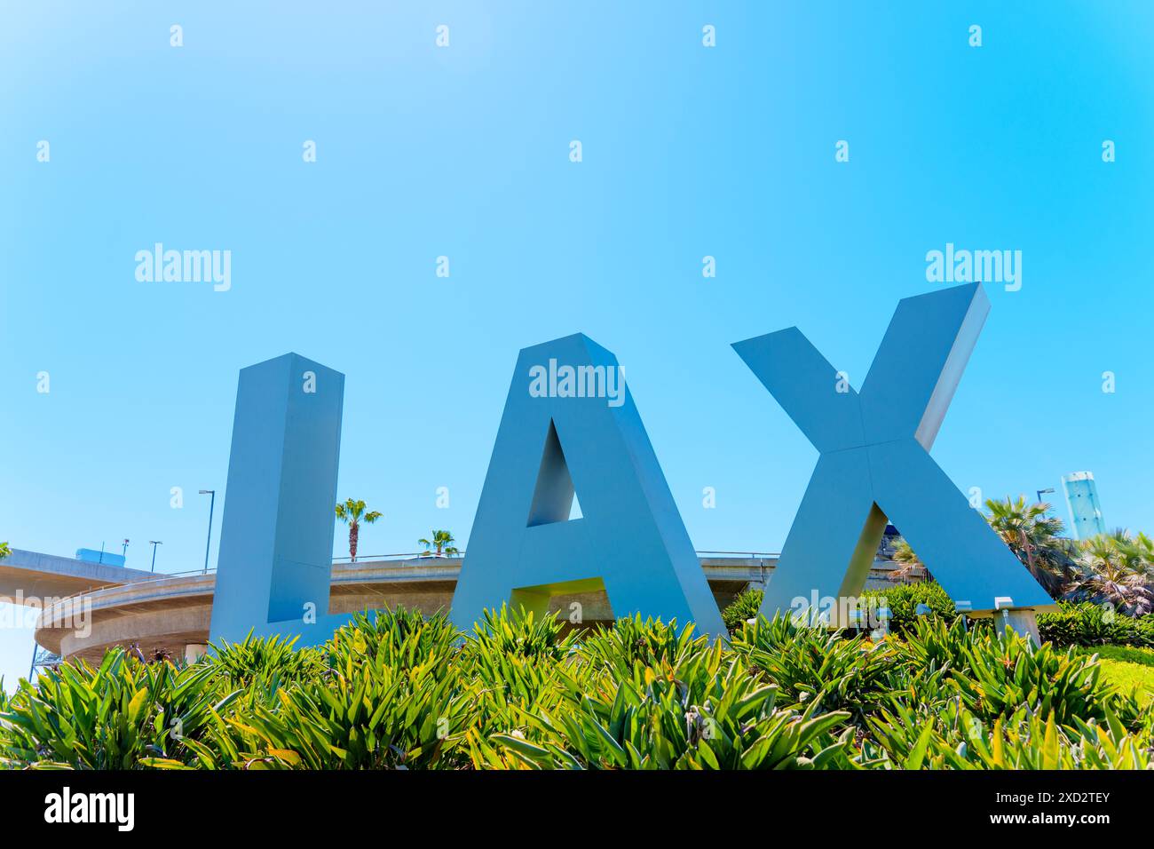 Los Angeles, California - April 8, 2024: Blue LAX sign at Los Angeles ...