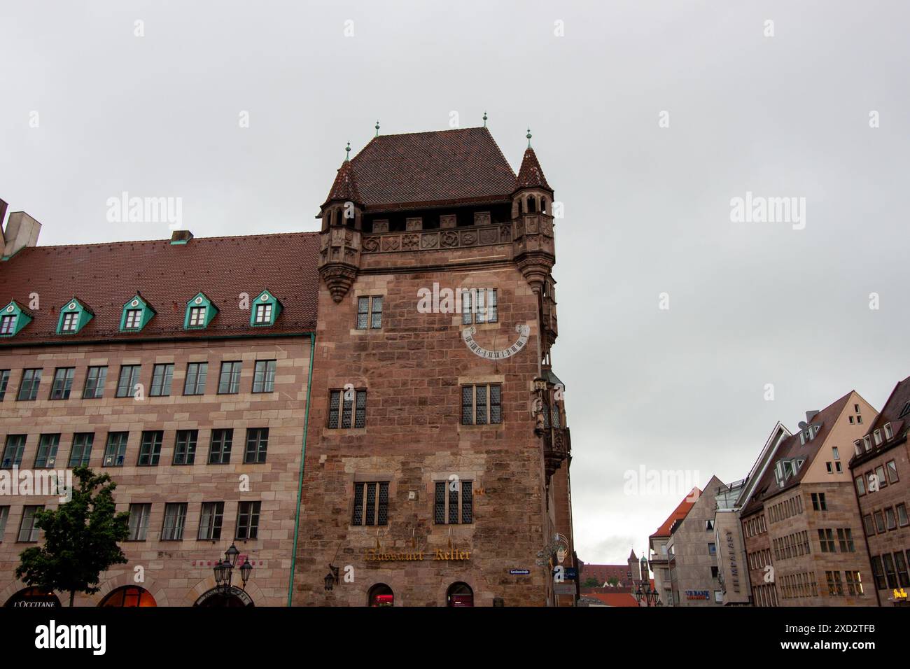NUREMBERG, GERMANY - MAY 18, 2024: Nassauerhaus is the only surviving ...