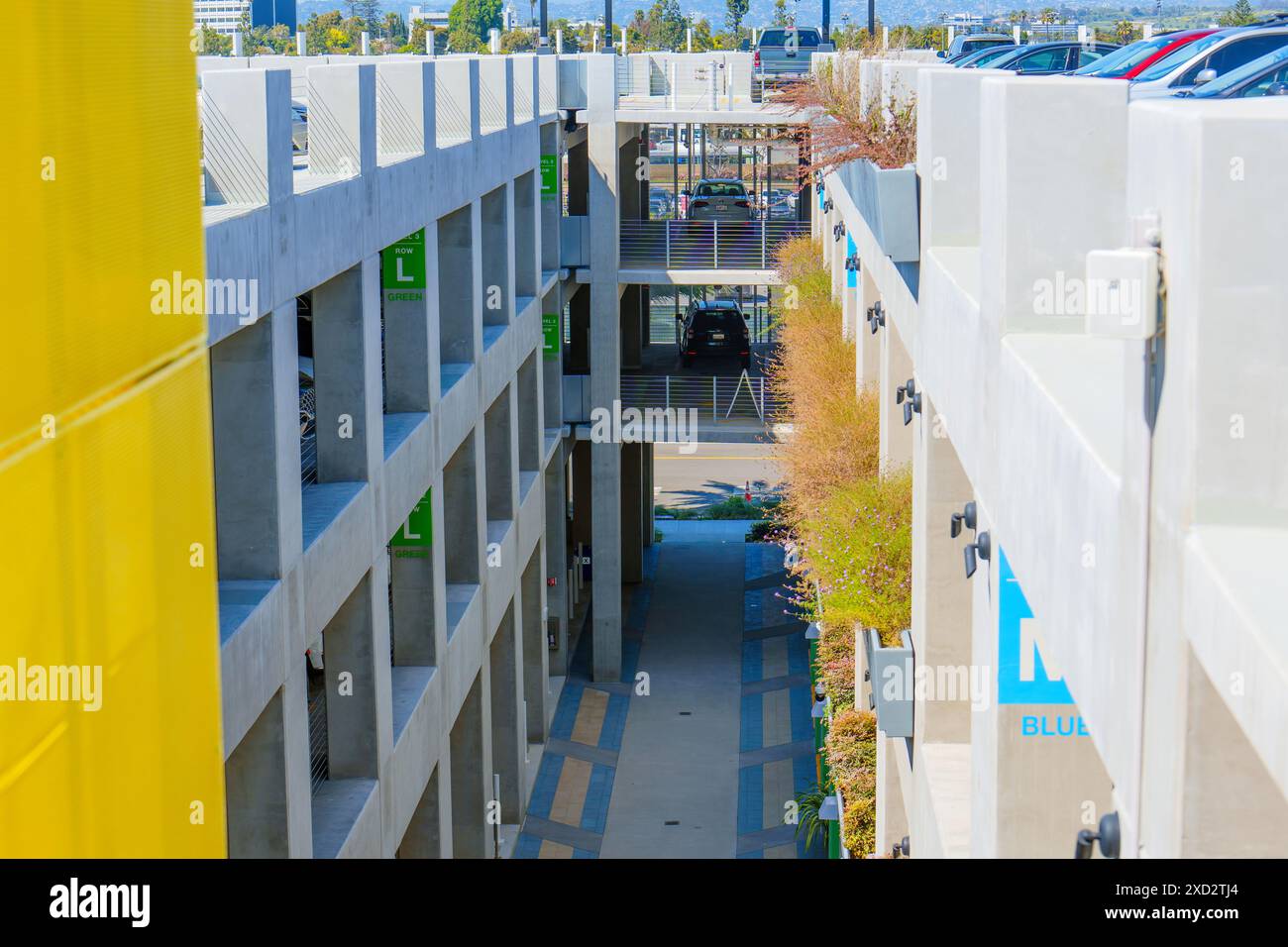 Los Angeles, California - April 9, 2024: Top-down view of the multi ...