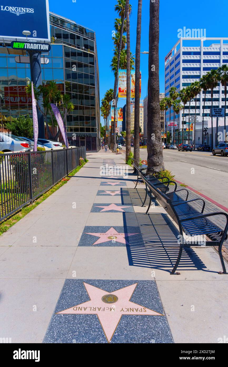 Los Angeles, California - April 9, 2024: Famous Hollywood Walk of Fame ...