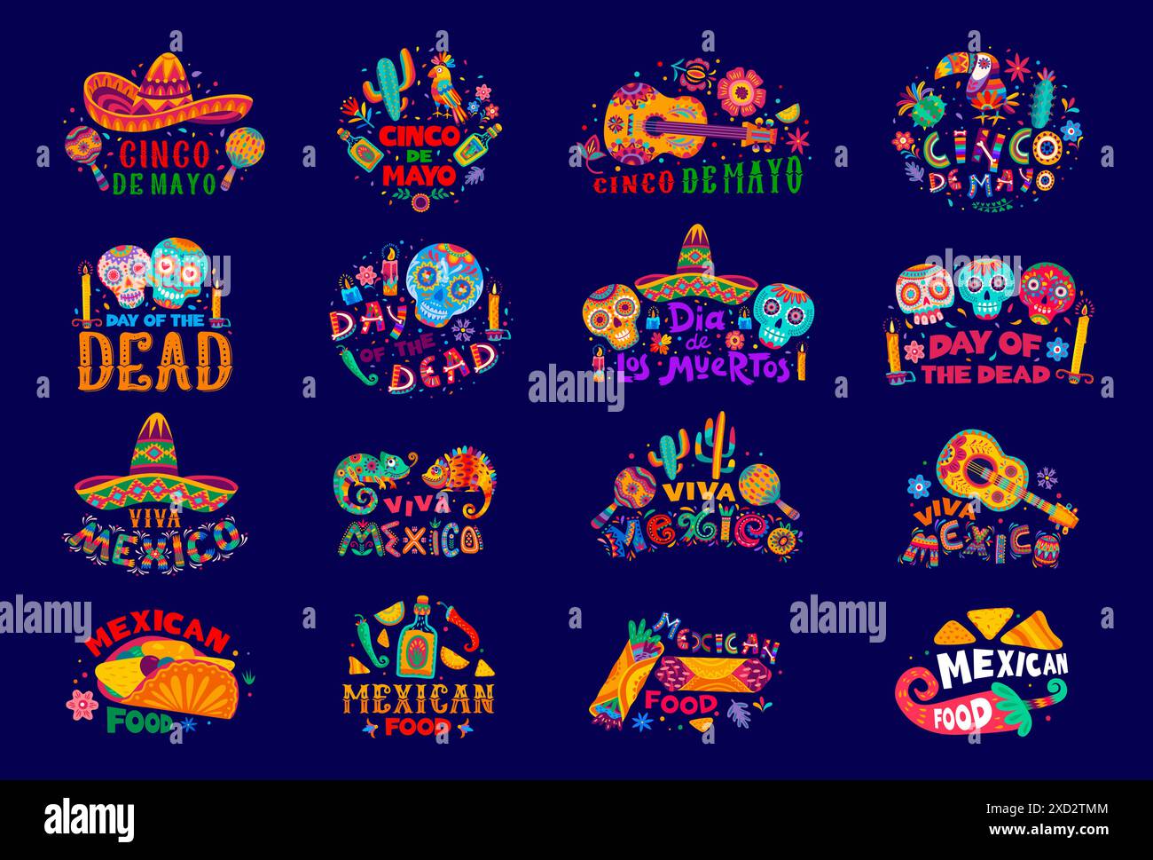 Cinco de mayo lettering guitars hi-res stock photography and images - Alamy