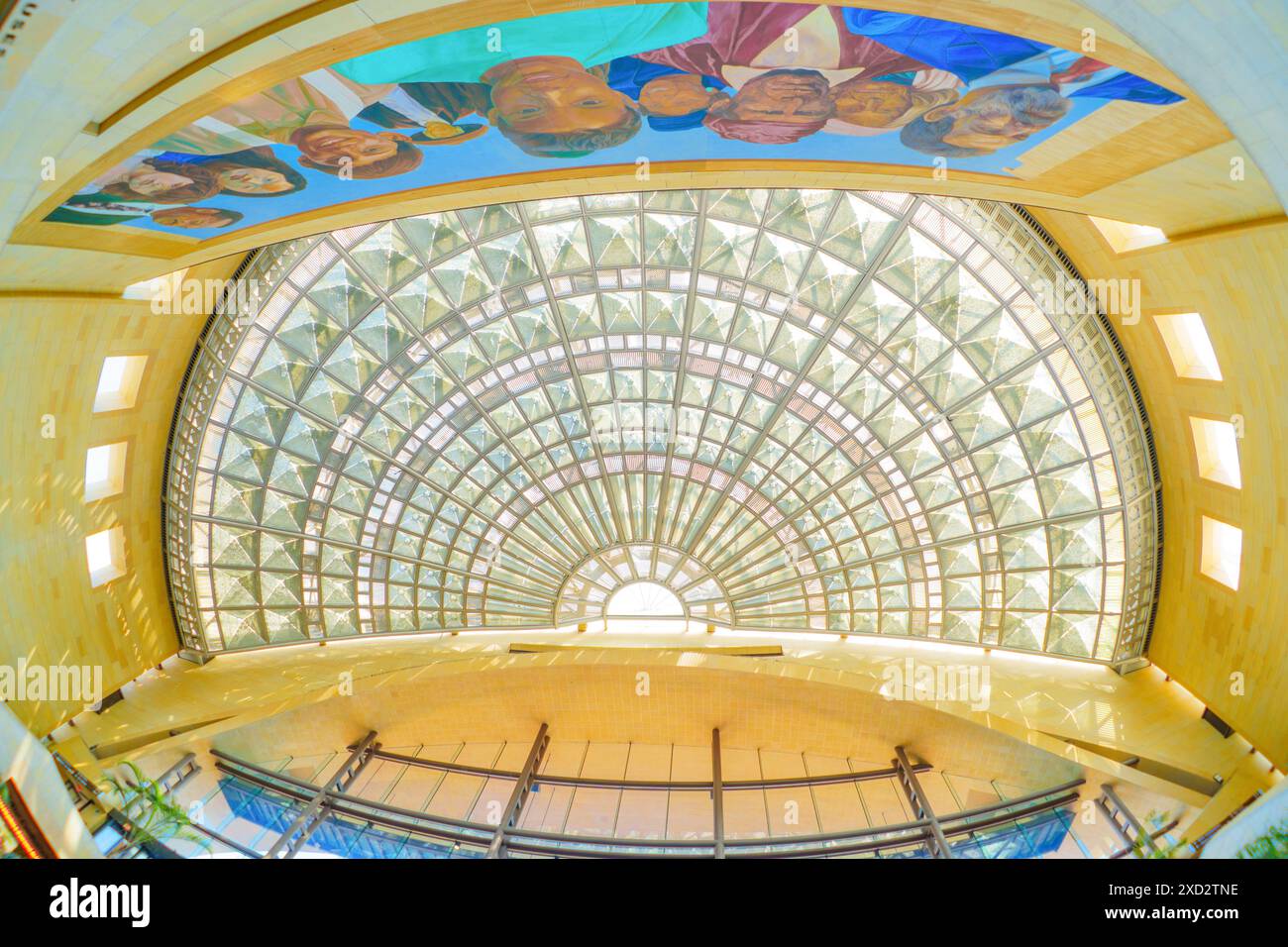 Los Angeles, California - April 12, 2024: Spherical view of the glass ...