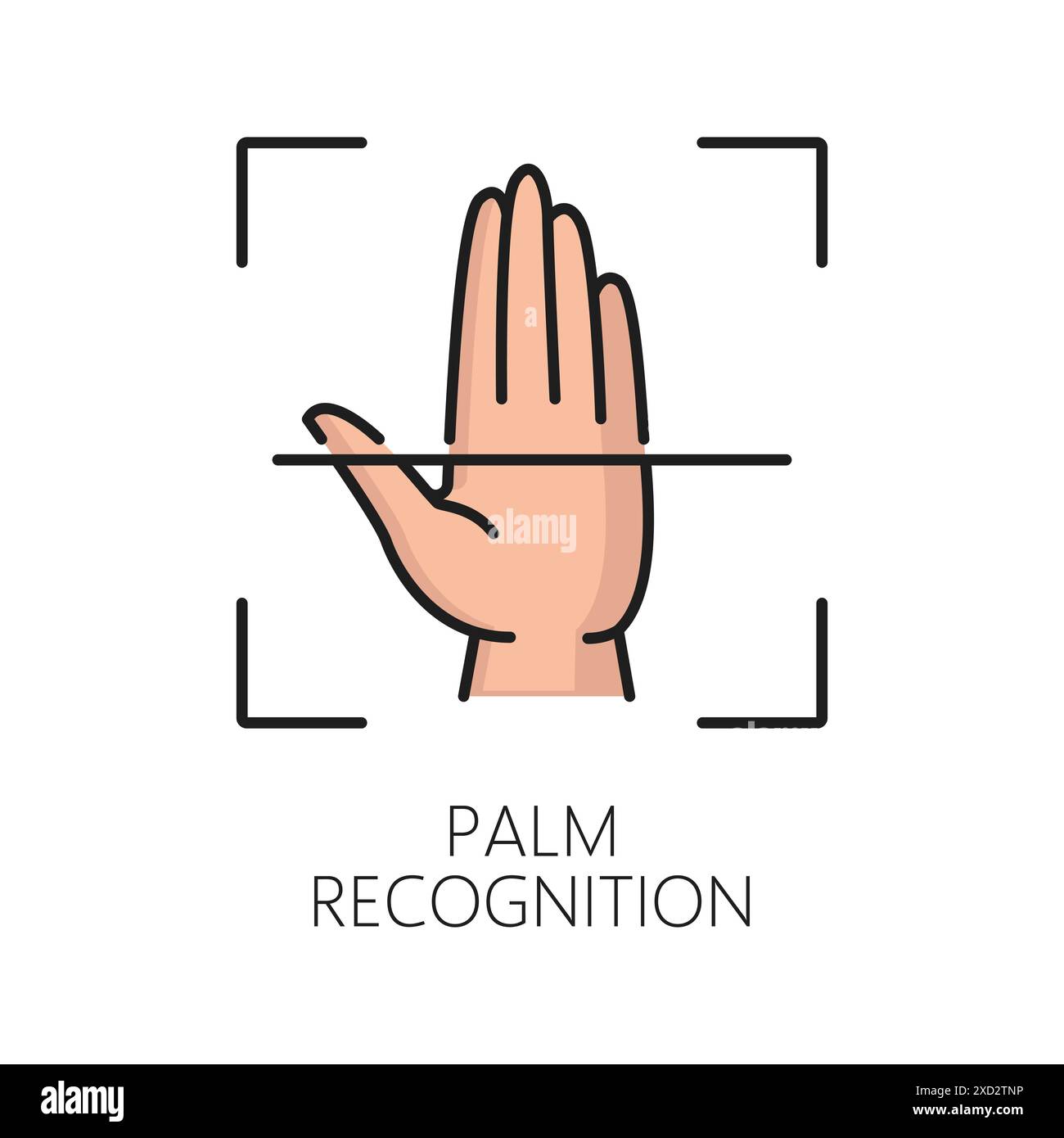Biometric identification, palm recognition or verification icon. ID ...