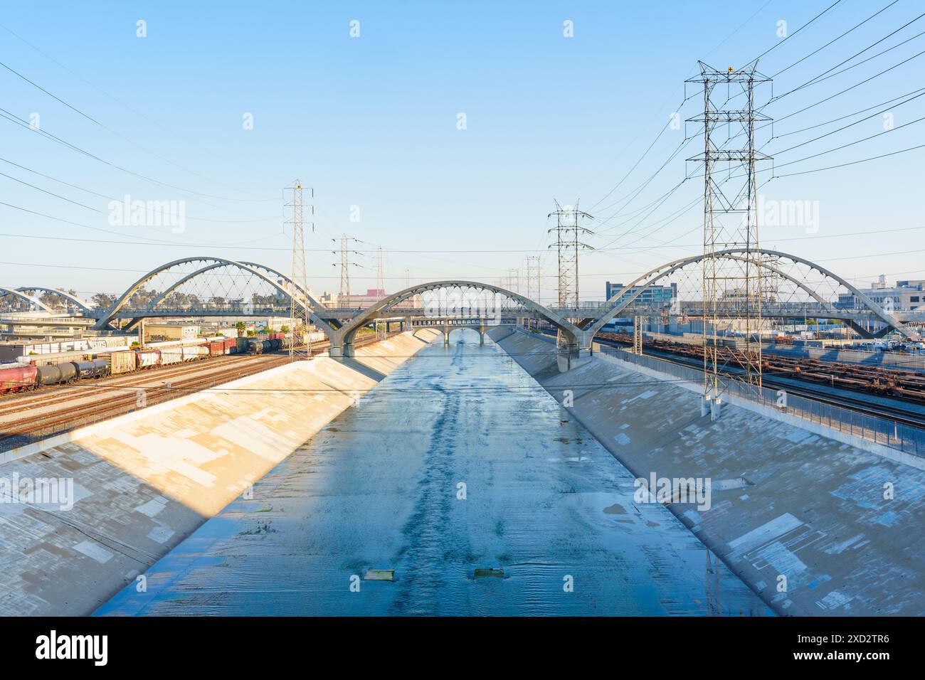 Los Angeles, California - April 12, 2024: Shallow stream of the LA ...