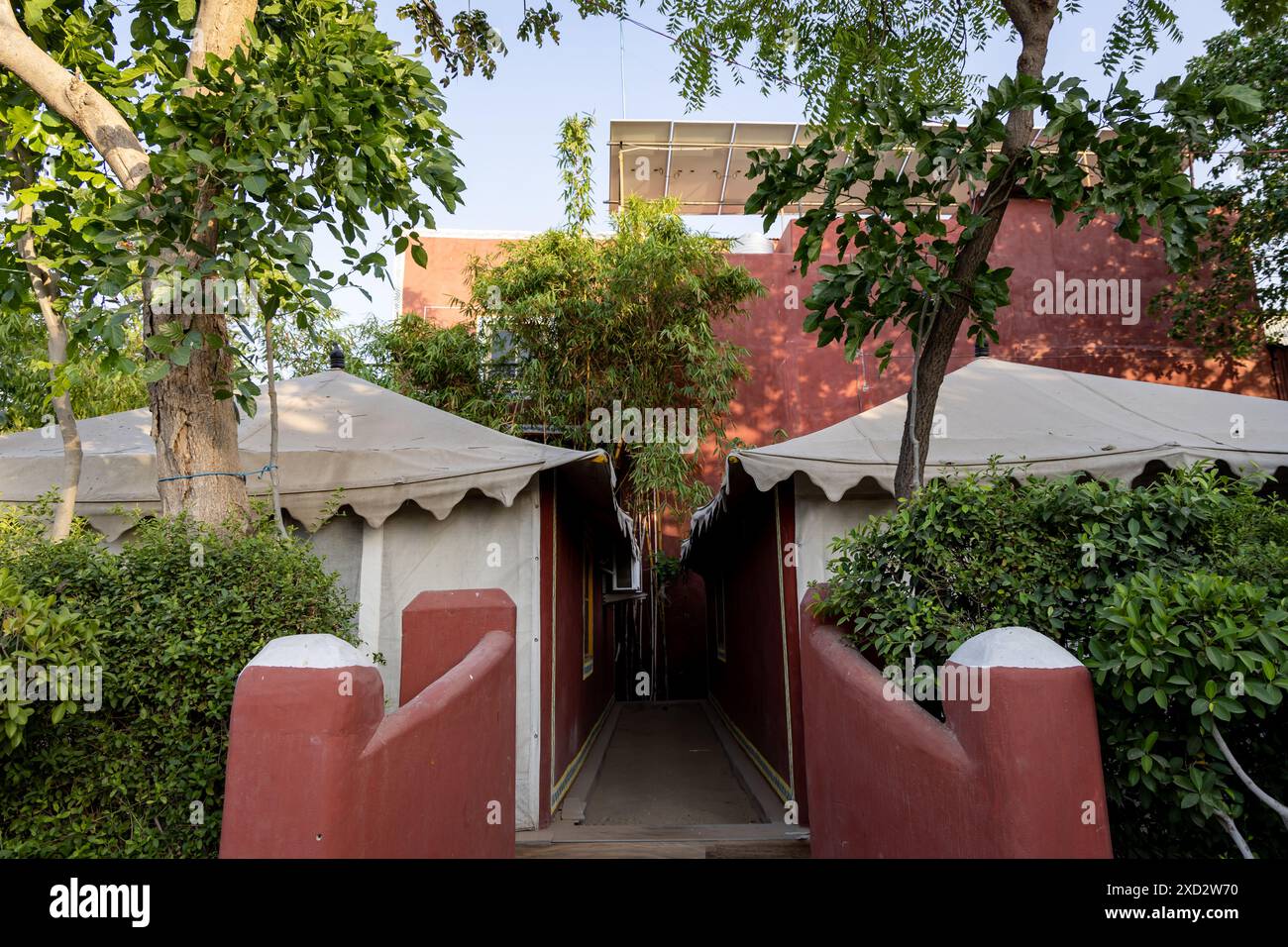 air conditioned tent living room outdoor view Stock Photo - Alamy