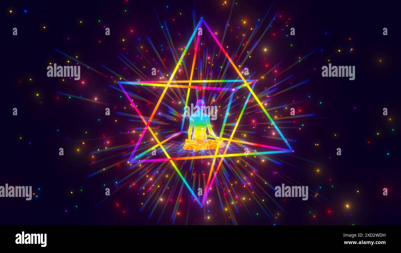 radiance of the energy astral system of merkaba Stock Photo - Alamy