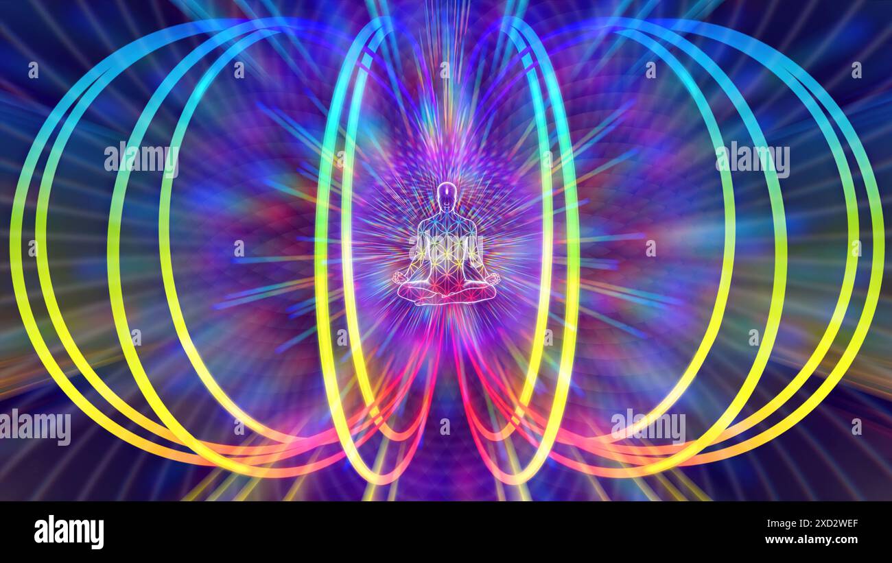 radiance of the energy astral system of torsion field Stock Photo - Alamy