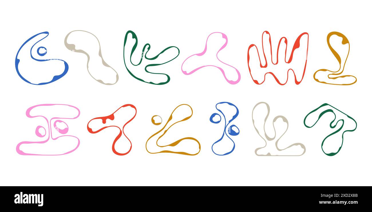 Set of abstract round liquid shapes Stock Vector Image & Art - Alamy