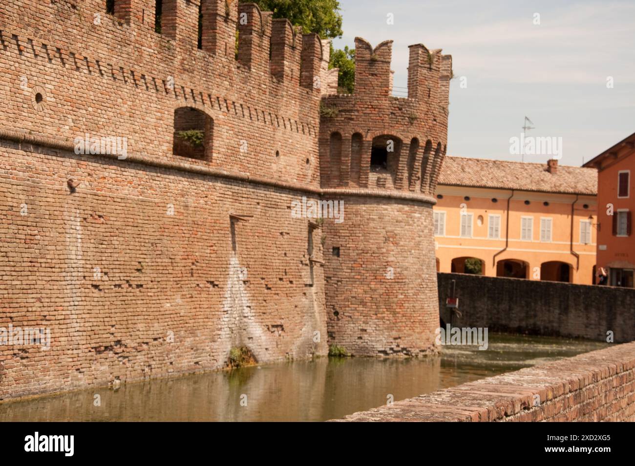 Crenallated walls, Sanvitale Castle, Rocca Sanvitale, Parma, Emilia ...