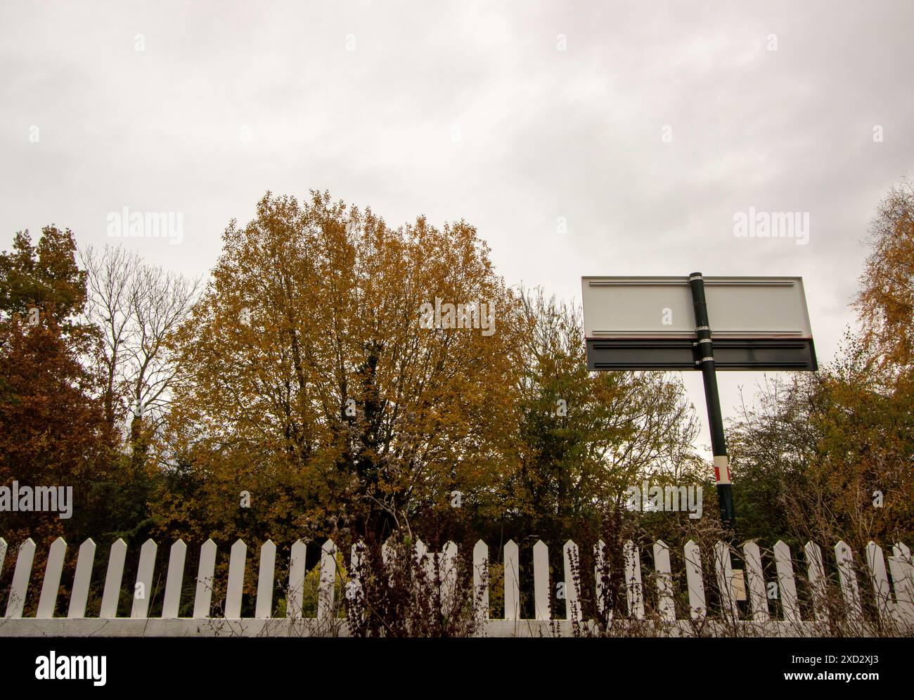 Wickham Market railway station seen from the car park with a ...