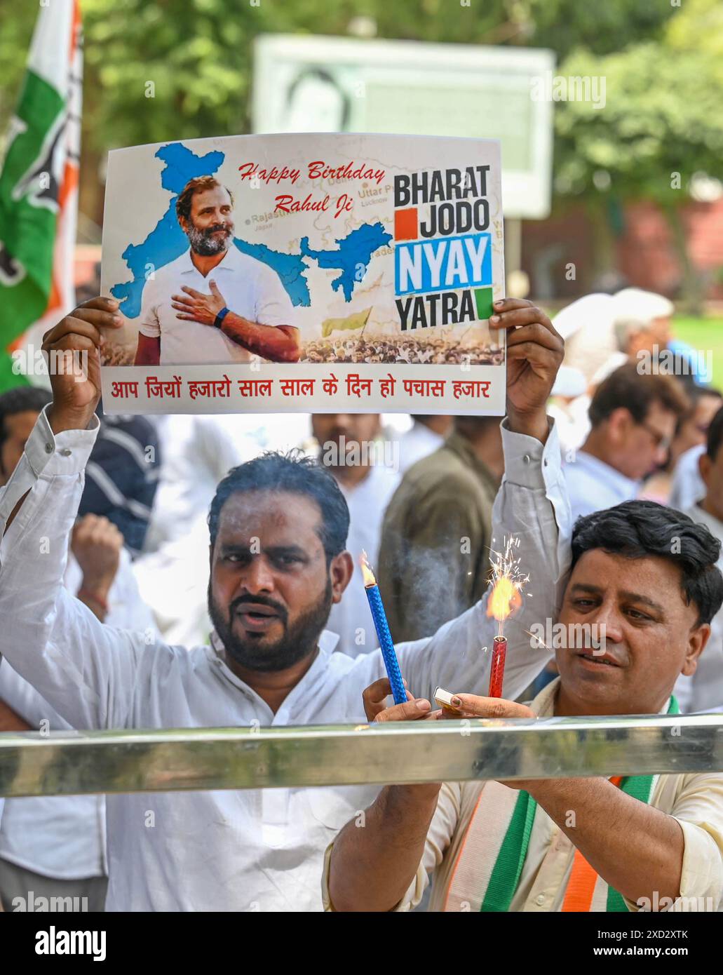 NEW DELHI, INDIA - JUNE 19: Congress supporters seen celebrating the ...