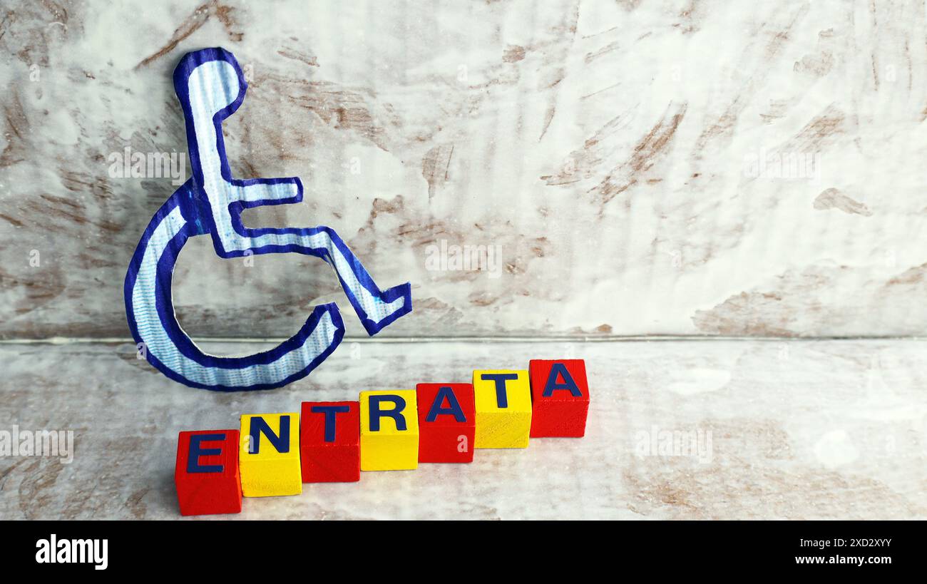 Disability accessibility sign for mobility impaired people near a ...