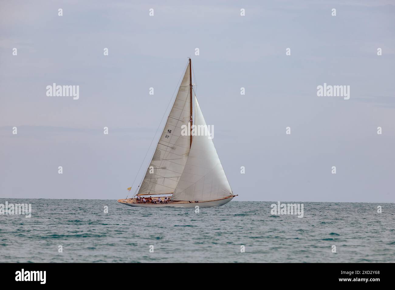 Beautiful sailing ship during a regatta in Antibes in South of France ...