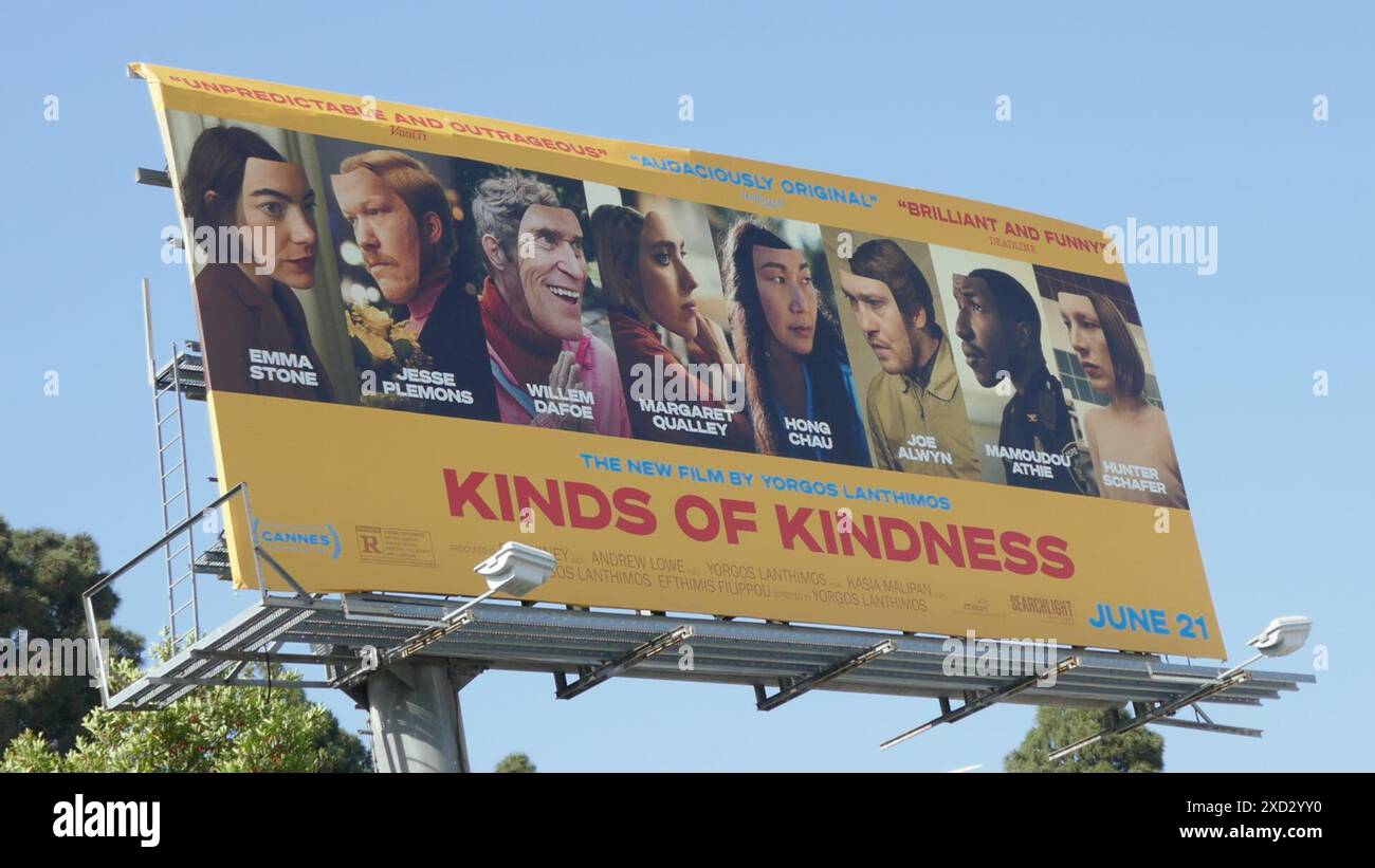 Los Angeles, California, USA 17th June 2024 Kinds of Kindness Billboard ...
