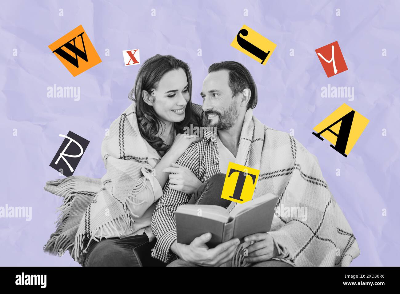 Trend artwork composite sketch image collage of middle age couple date ...