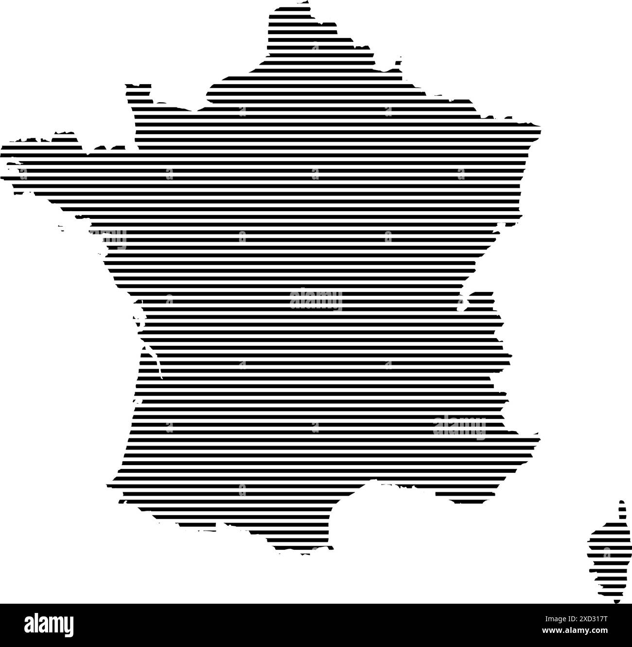 France map with lined pattern vector illustration Stock Vector Image ...
